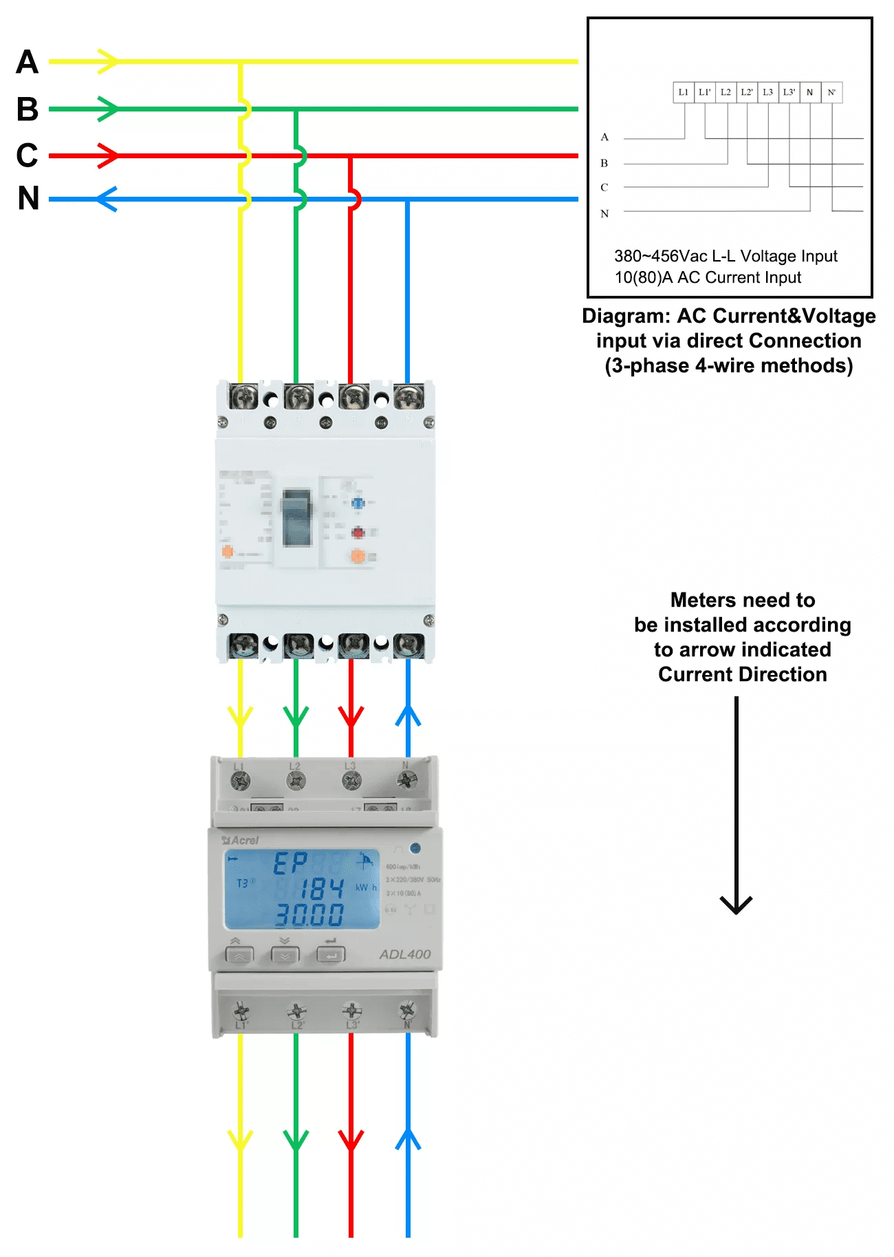 Acrel ADL400 Three phases AC Power Meter