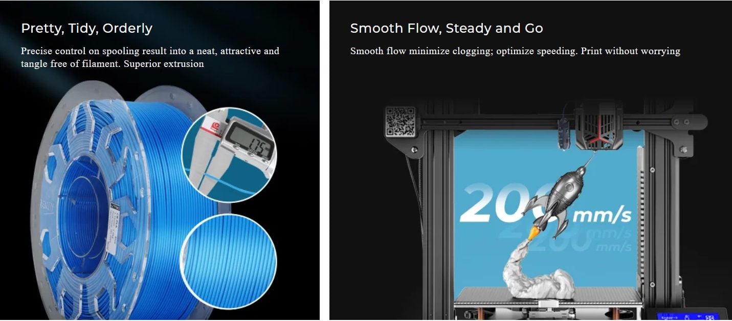 Creality CR 1.75mm PLA 3D Printing Filament 1kg - Ivory White