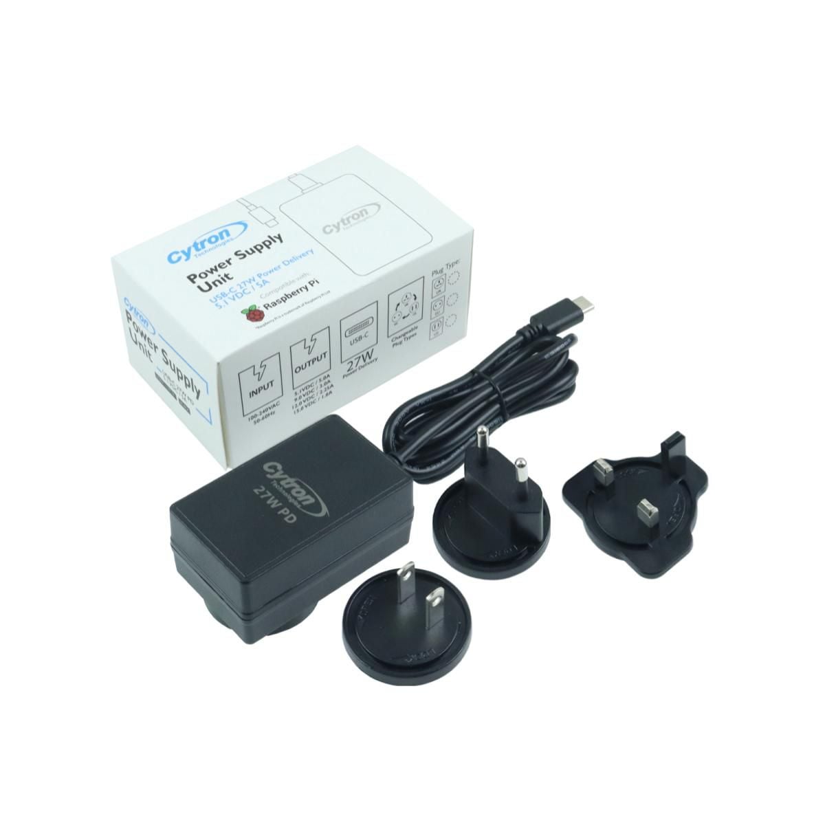 27W PD 5V 5A USB-C Universal Power Adapter for Raspberry Pi