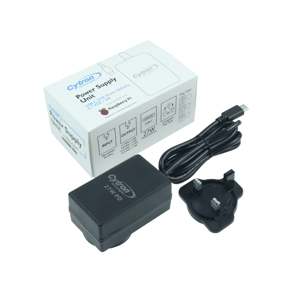 27W PD 5V 5A USB-C Universal Power Adapter for Raspberry Pi