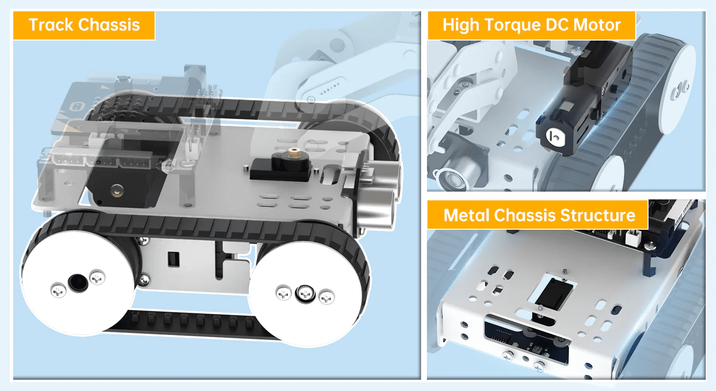 Qtruck Tank Mobile Robot with Gripper for micro:bit Bundle