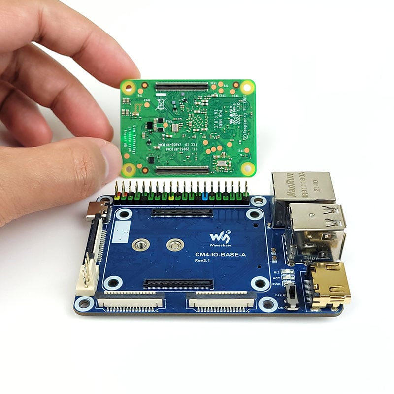Mini Base (A) Board and Metal Case for Raspberry Pi CM4 and Kits