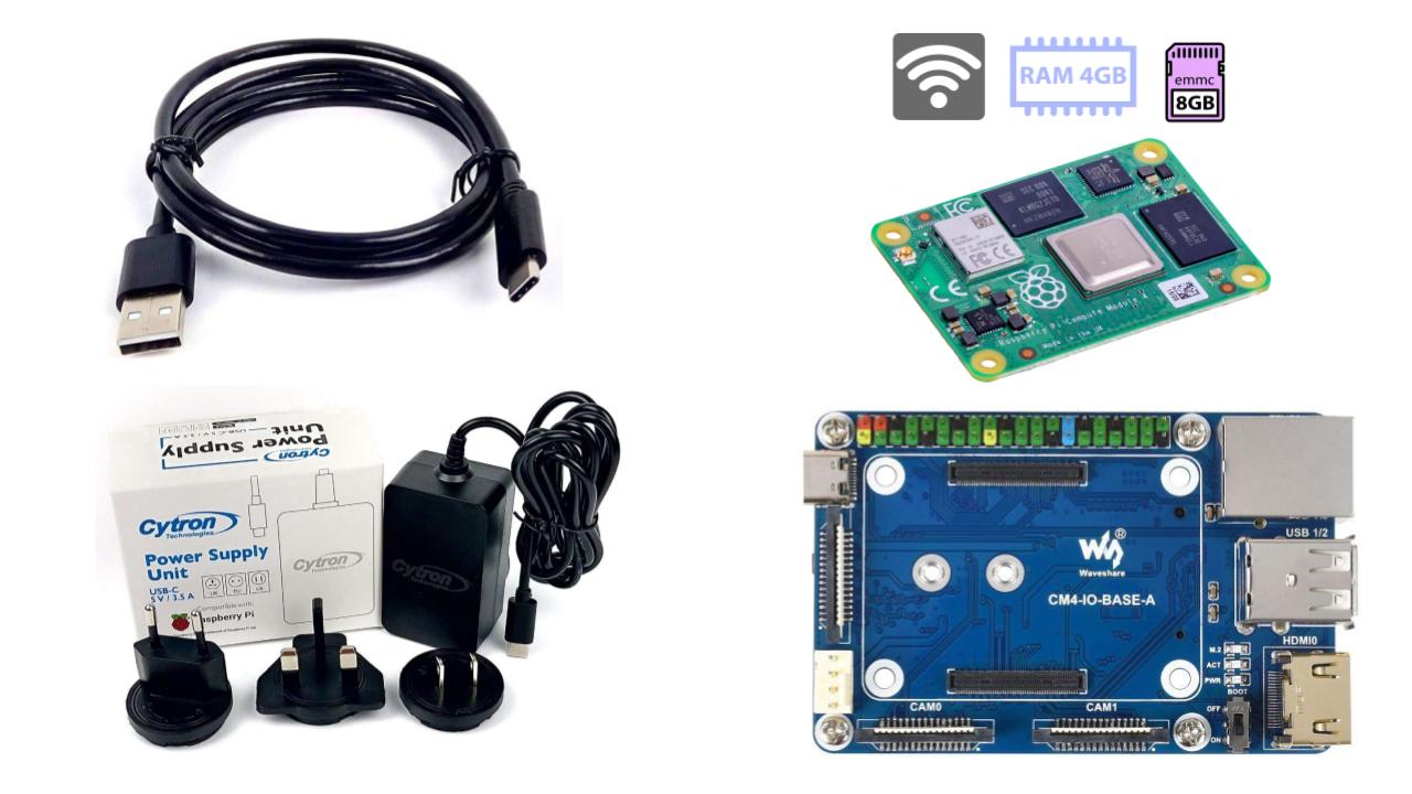 Mini Base (A) Board and Metal Case for Raspberry Pi CM4 and Kits