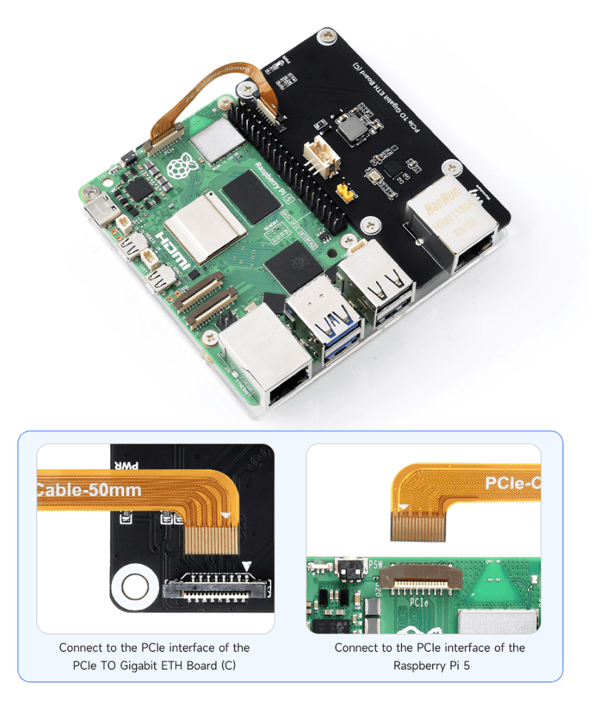 Metal Case with PCIe Expansion Board for Raspberry Pi 5