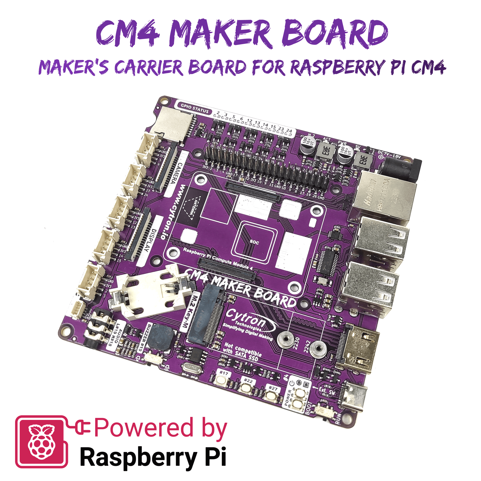 CM4 Maker Board & Kits : Maker’s Carrier Board for Raspberry Pi CM4
