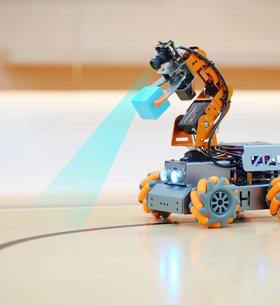 MasterPi AI Vision Robot Arm with Mecanum Wheels Car For Raspberry Pi 5