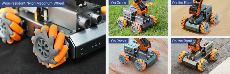 MasterPi AI Vision Robot Arm with Mecanum Wheels Car For Raspberry Pi 5