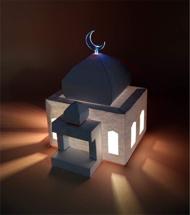 PaperCraft Mosque (Masjid) - with micro:bit