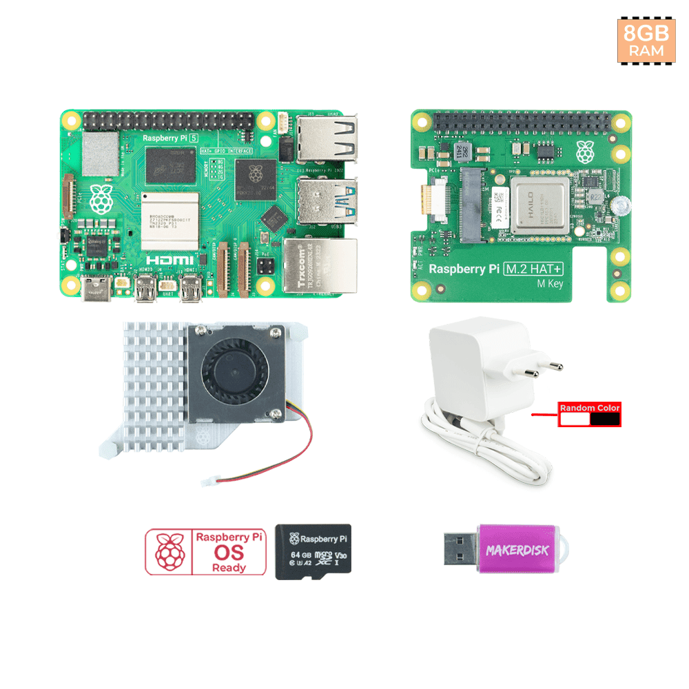 Raspberry Pi AI Kit-13 TOPS AI Power for Raspberry Pi 5 and Bundles
