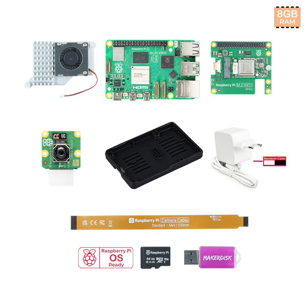 Raspberry Pi AI Kit-13 TOPS AI Power for Raspberry Pi 5 and Bundles