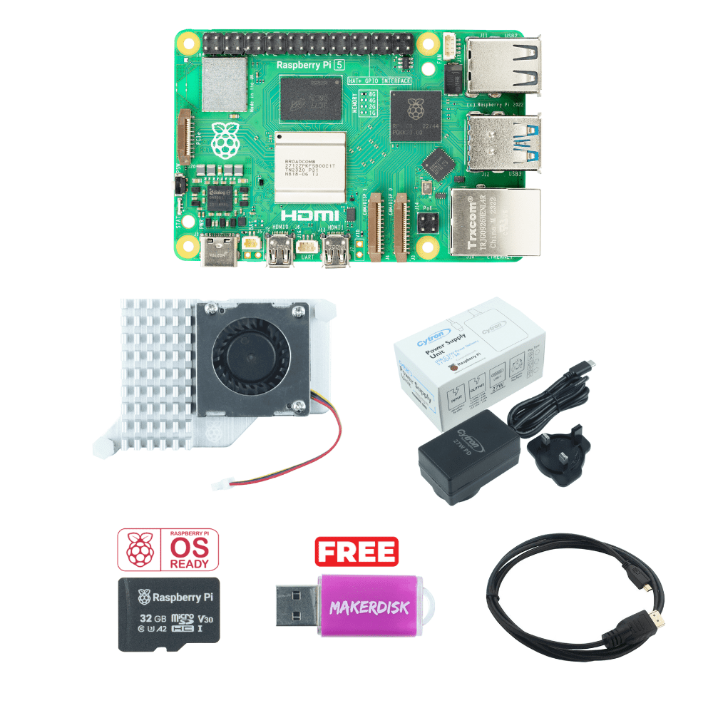 Essential Kit for Raspberry Pi 5 - UK Plug