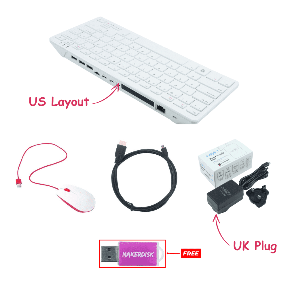 Raspberry Pi 500 Keyboard Computer (US Layout)