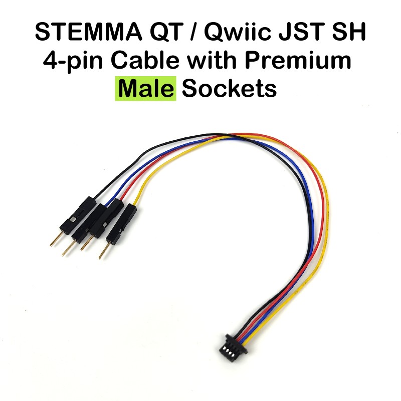 STEMMA QT / Qwiic JST SH 4-pin Cable with Premium Sockets - 150mm