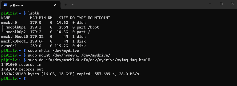 Clone and Store Raspberry Pi OS into SSD