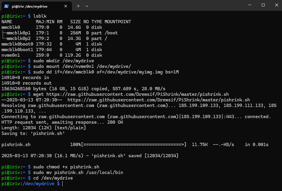 Clone and Store Raspberry Pi OS into SSD