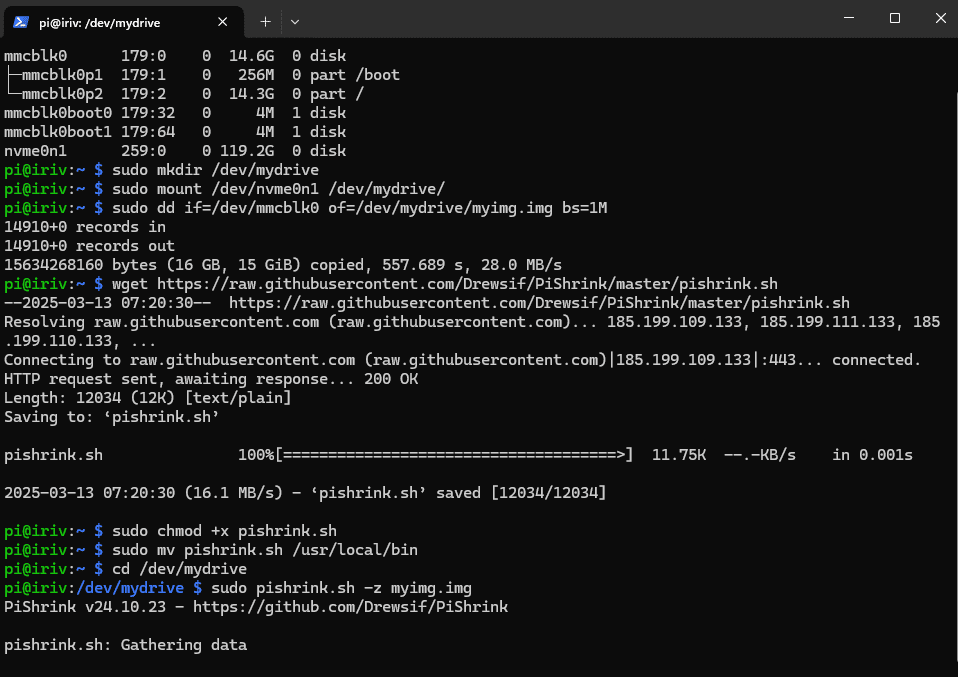 Clone and Store Raspberry Pi OS into SSD