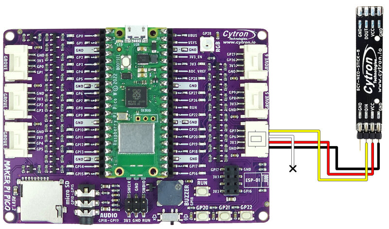 Controlling RGB LED Stick with Maker Pi Pico Controlling RGB LED Stick with Maker Pi Pico