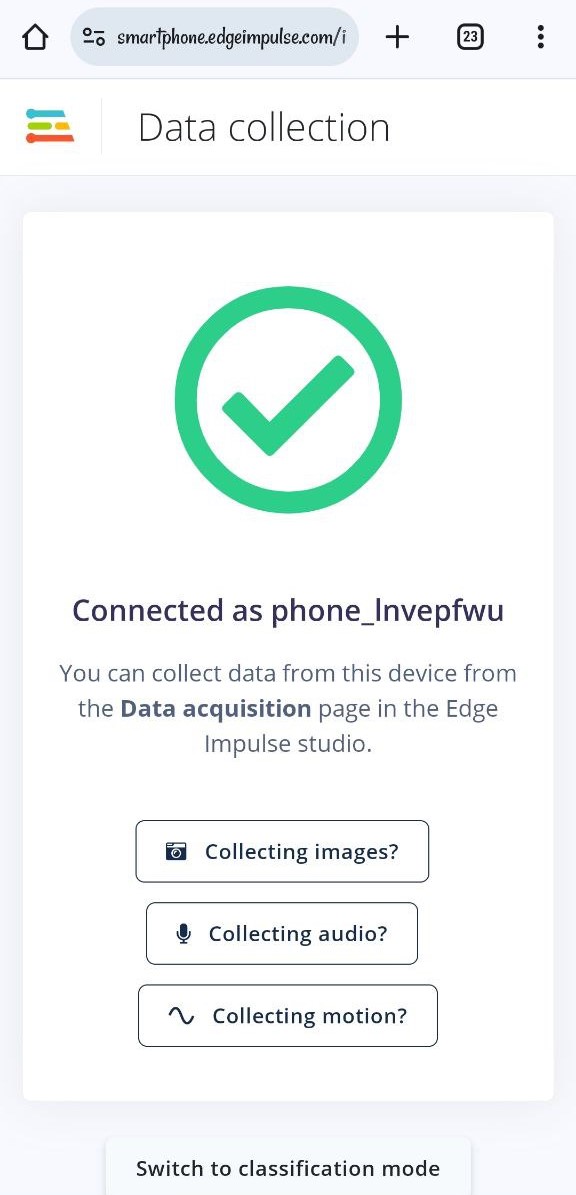 Edge Impulse with Mobile Phone Application Using Accelerometer