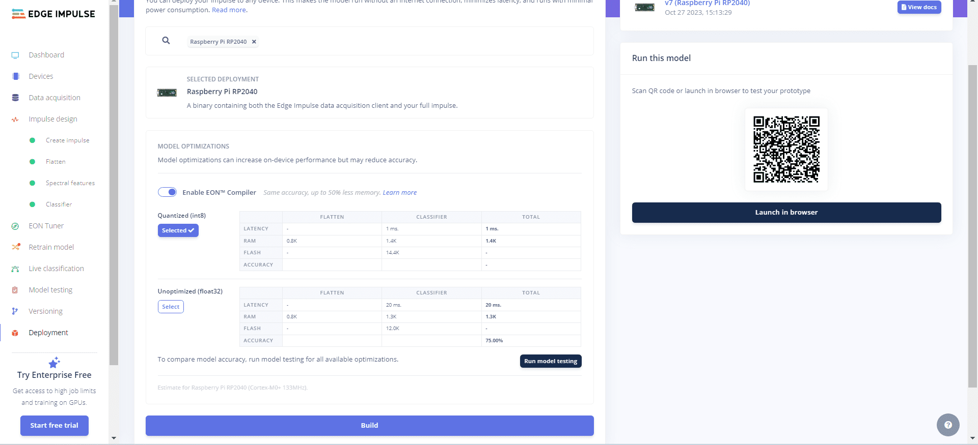 Edge Impulse with Raspberry Pi Pico Application Using ADC Light Sensor
