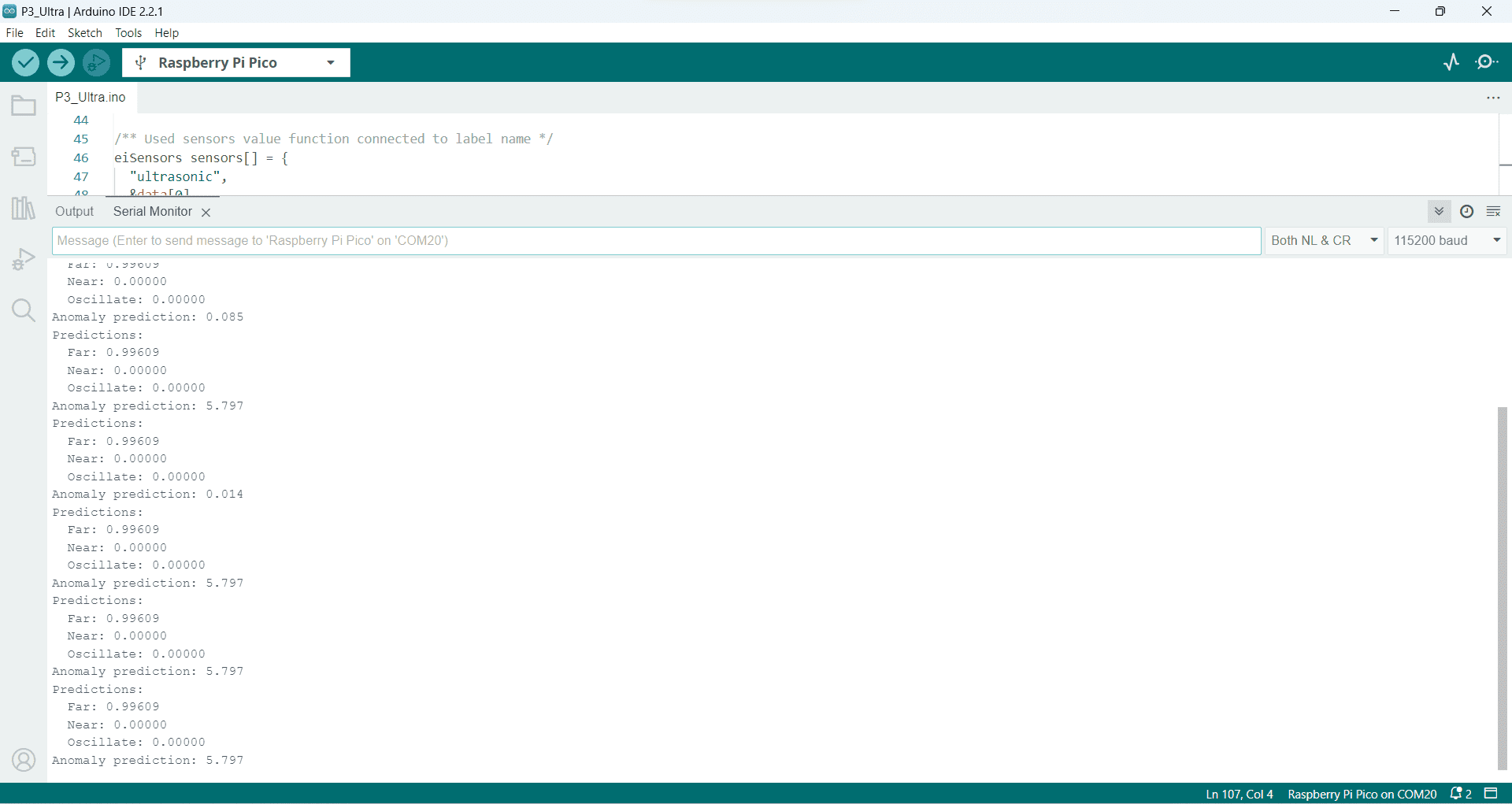 Edge Impulse with Raspberry Pi Pico Application Using Ultrasonic Sensor