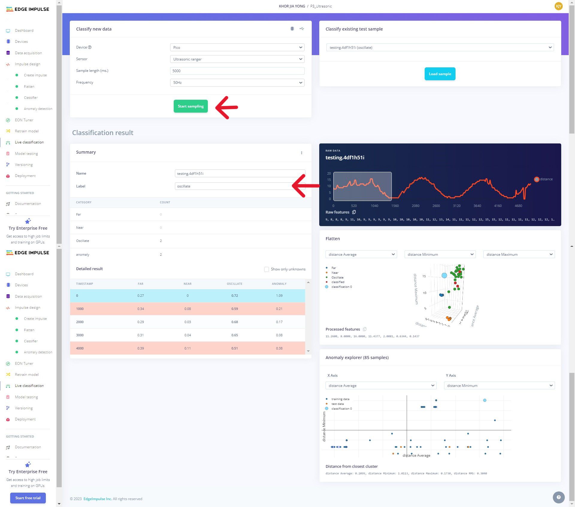 Edge Impulse with Raspberry Pi Pico Application Using Ultrasonic Sensor