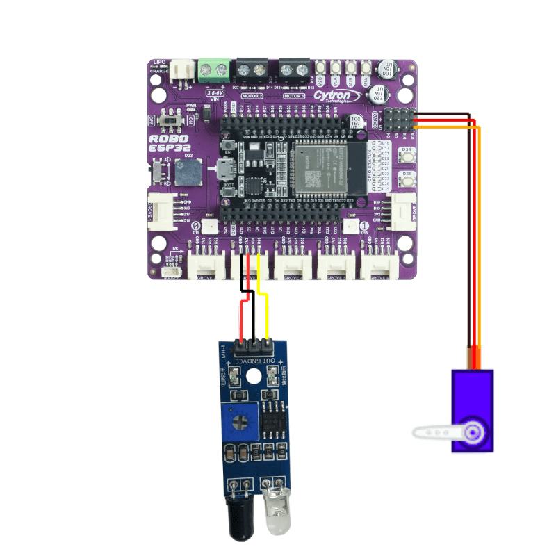 ESP32 Based Automatic barrier gate System with IR and Servo