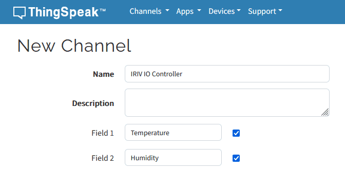 IRIV IO Controller IoT Gateway : Thingspeak