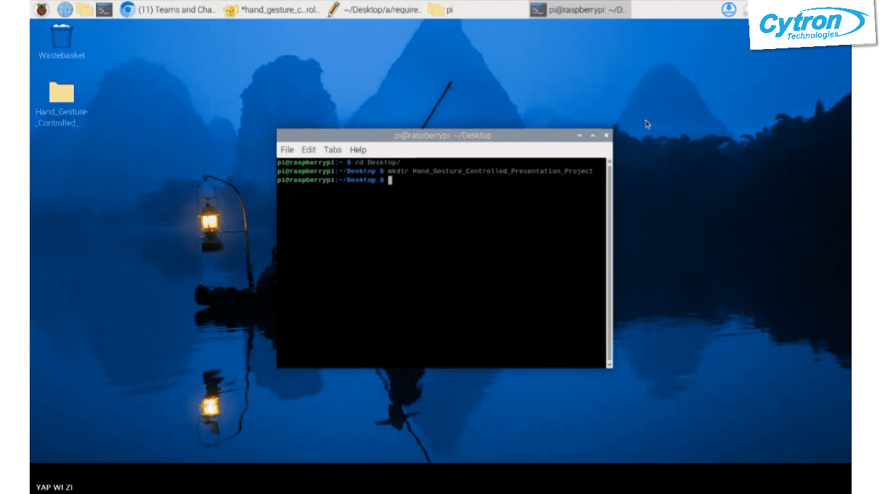 Hand Gesture Controlled Presentation using Raspberry Pi, OpenCV & MediaPipe