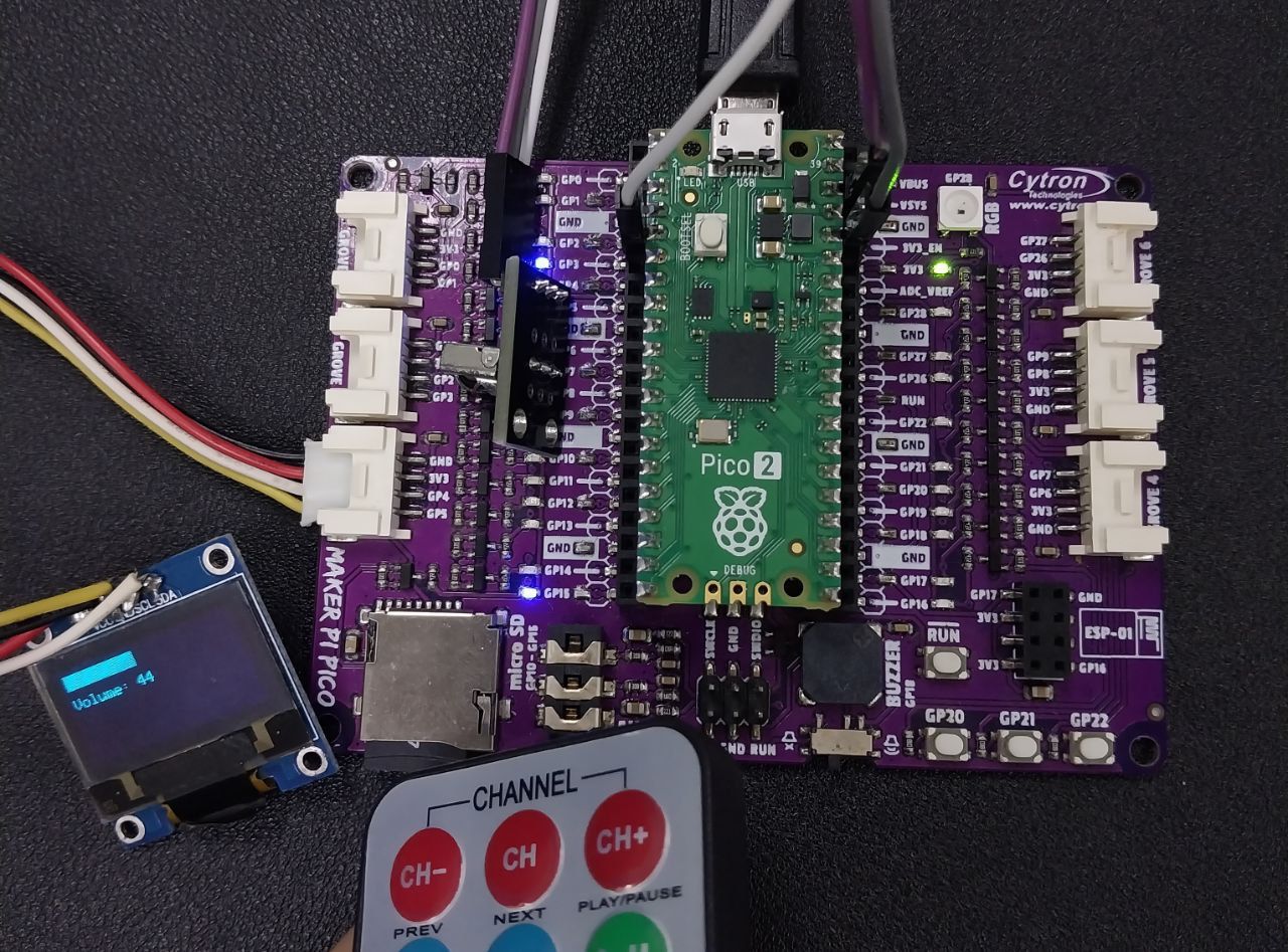 IR Remote Control Volume Activity Using Raspberry Pi Pico 2