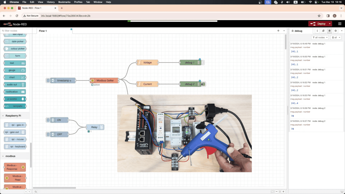 IRIV PiControl - Node-RED Modbus-RTU - Power Meter