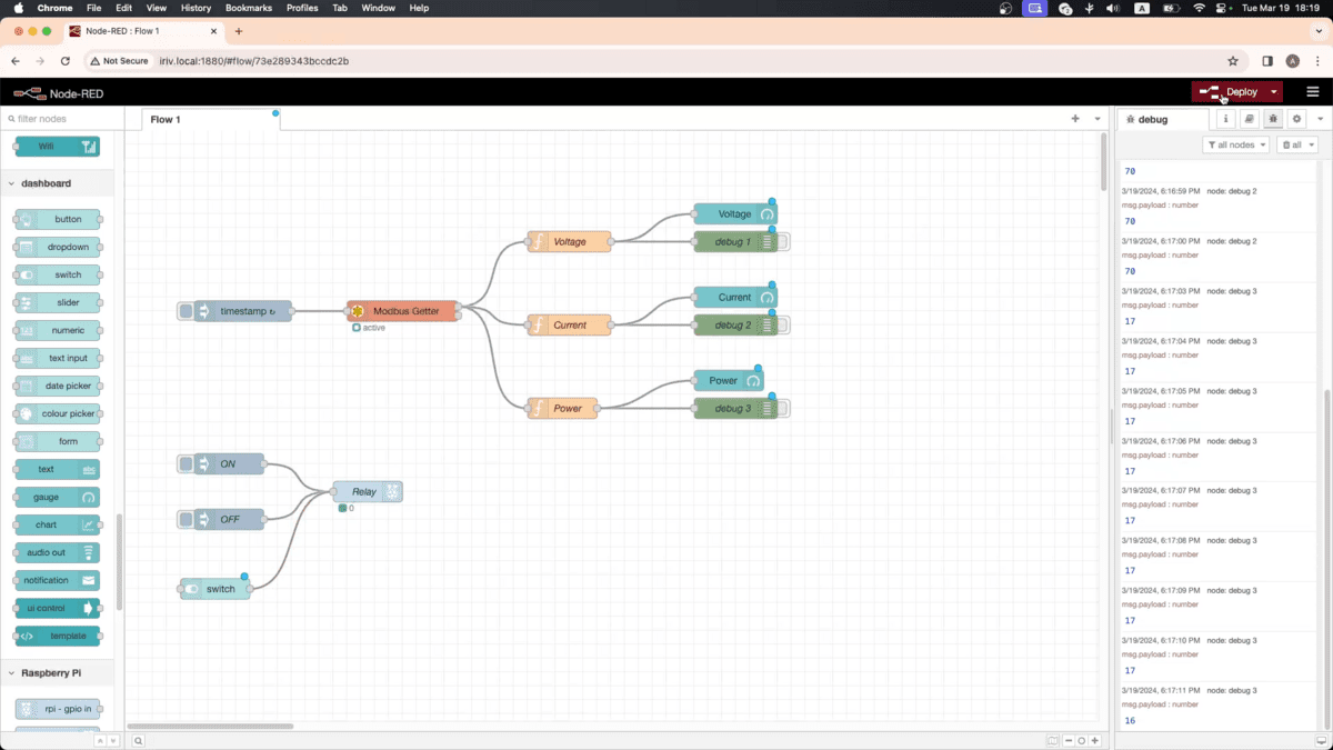 IRIV PiControl - Node-RED Modbus-RTU - Power Meter