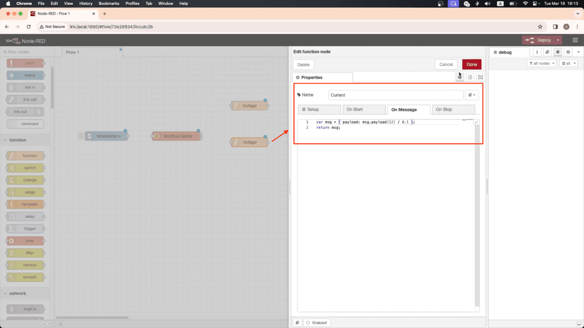 IRIV PiControl - Node-RED Modbus-RTU - Power Meter