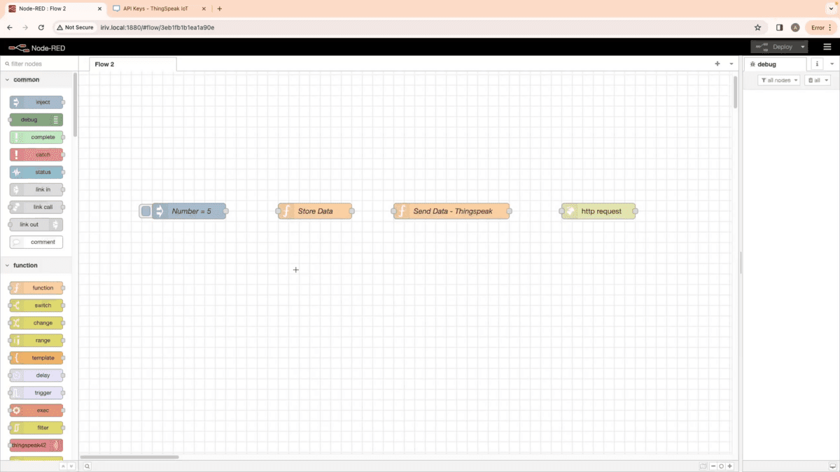 IRIV PiControl - Node-RED IoT Monitor using Thingspeak IRIV PiControl - Node-RED IoT Monitor using Thingspeak