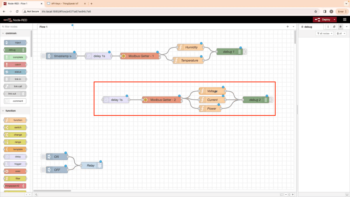 IRIV PiControl - Node-RED IoT Monitor using Thingspeak IRIV PiControl - Node-RED IoT Monitor using Thingspeak