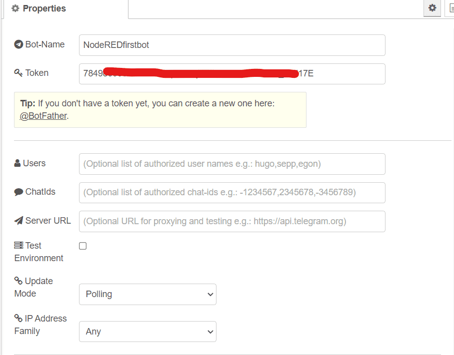 IRIV PiControl - How to request send data to your telegram on Node-RED