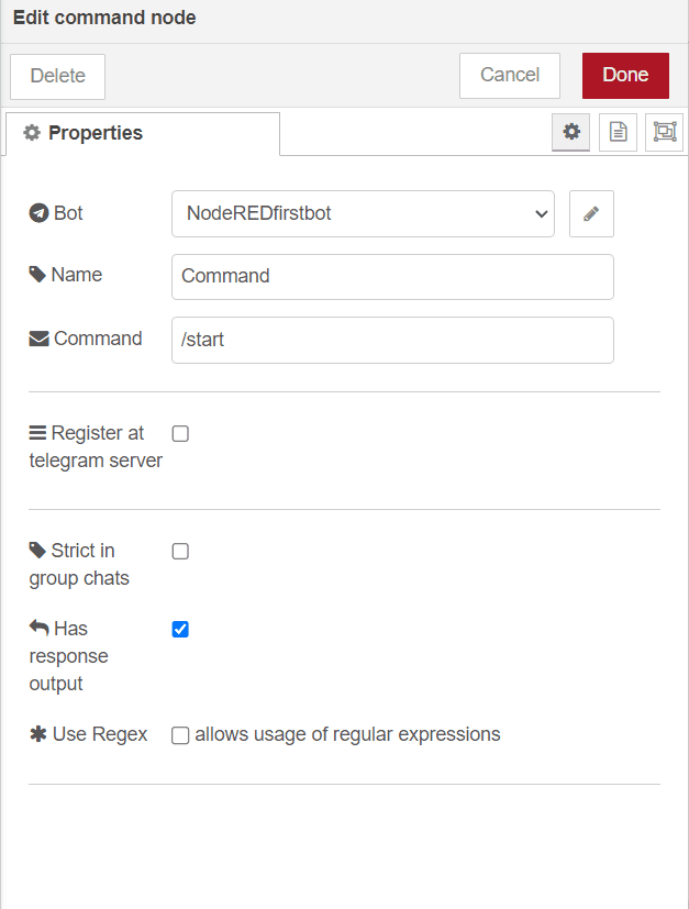 IRIV PiControl - How to request send data to your telegram on Node-RED