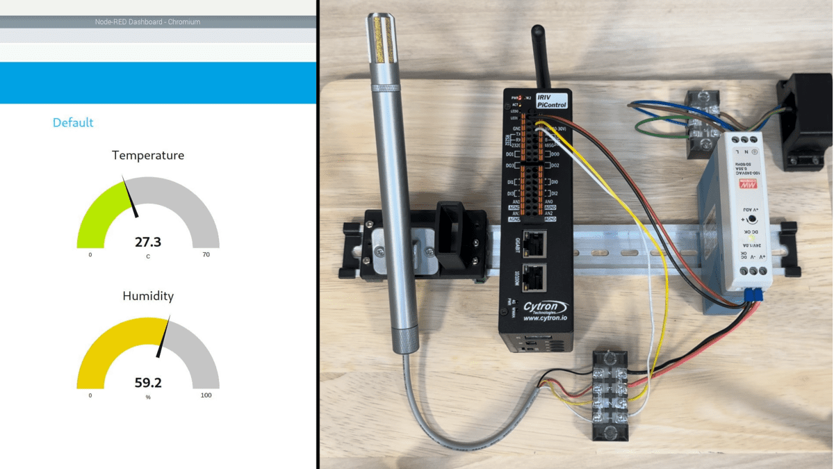 Iriv Picontrol Node Red Modbus Rtu Temperature And Humidity Sensor