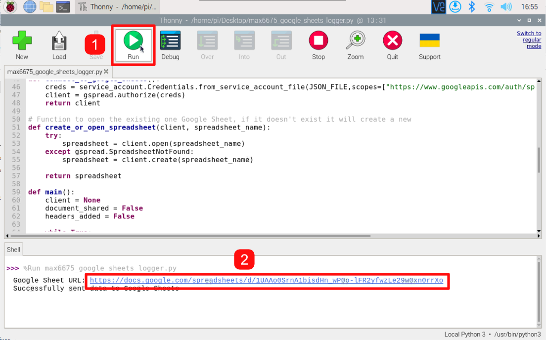 Log Thermocouple Sensor Data to Google Sheets using CM4 Maker Board