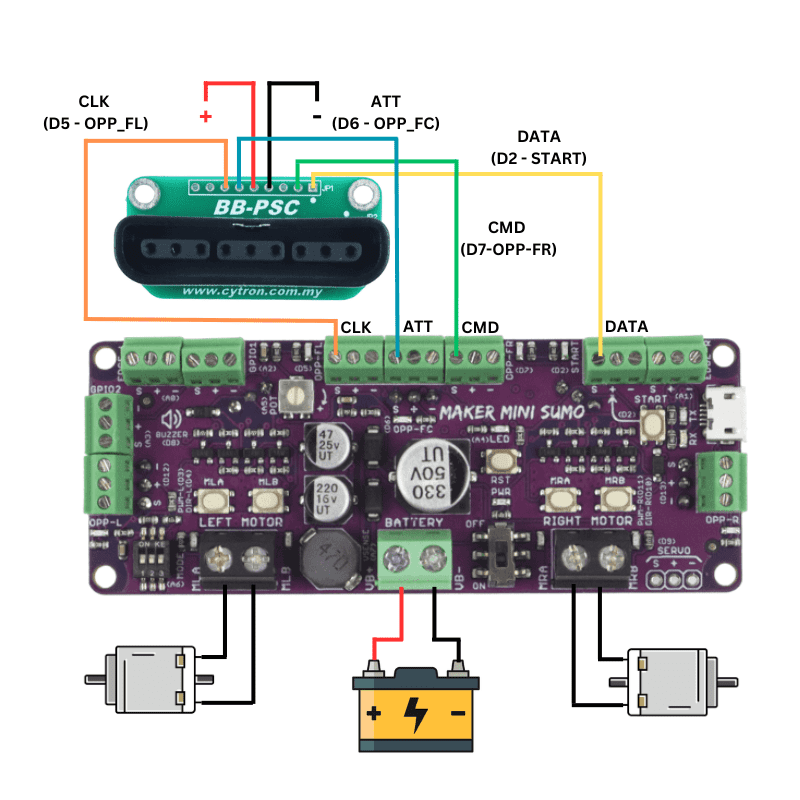 Maker Mini Sumo with PS2 Controller