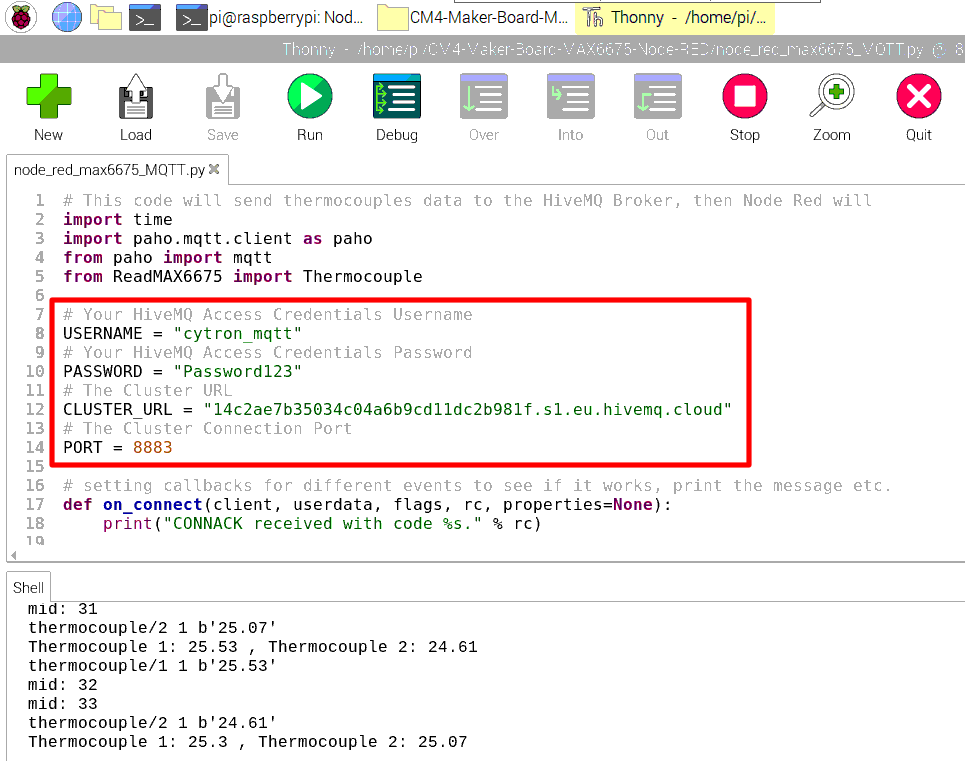 Node-RED on CM4 Maker Board: Displaying Thermocouple Sensor Data