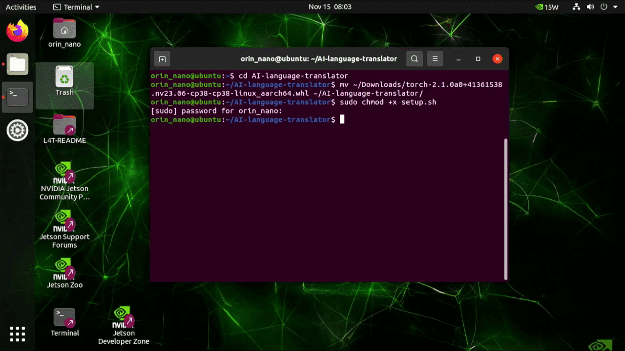 NVIDIA Jetson Orin Nano: Speech-to-Text AI Language Translation