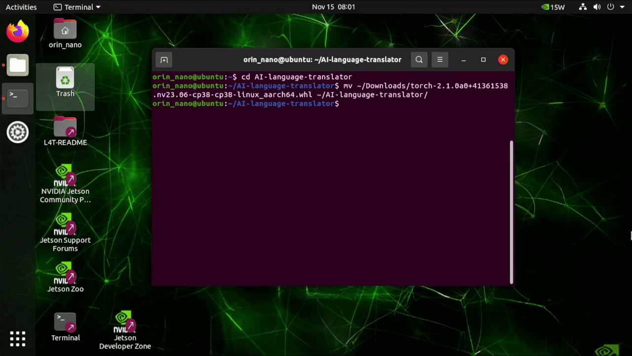 NVIDIA Jetson Orin Nano: Speech-to-Text AI Language Translation