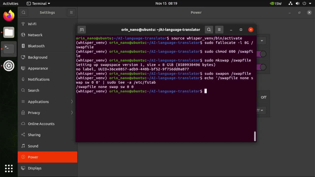 NVIDIA Jetson Orin Nano: Speech-to-Text AI Language Translation