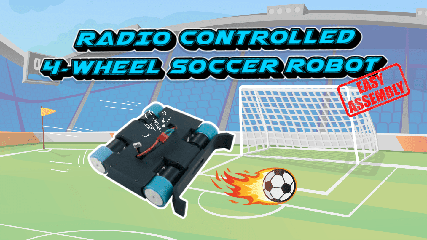 Radio Controlled 4-Wheel Soccer Robot Assembly