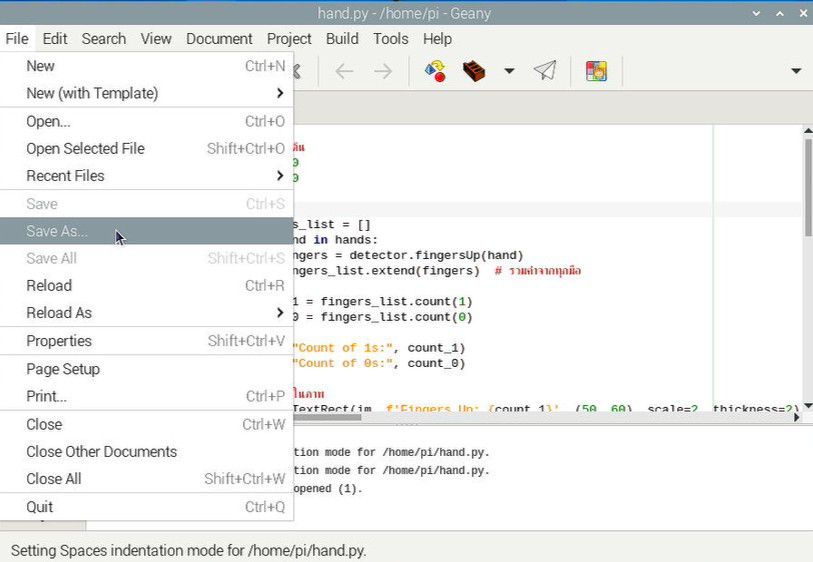 Raspberry Pi ทำ AI Finger Counting