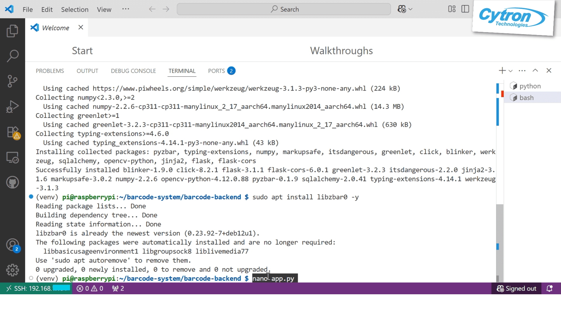 Raspberry Pi Barcode Scanner with Real-Time Frontend & Backend