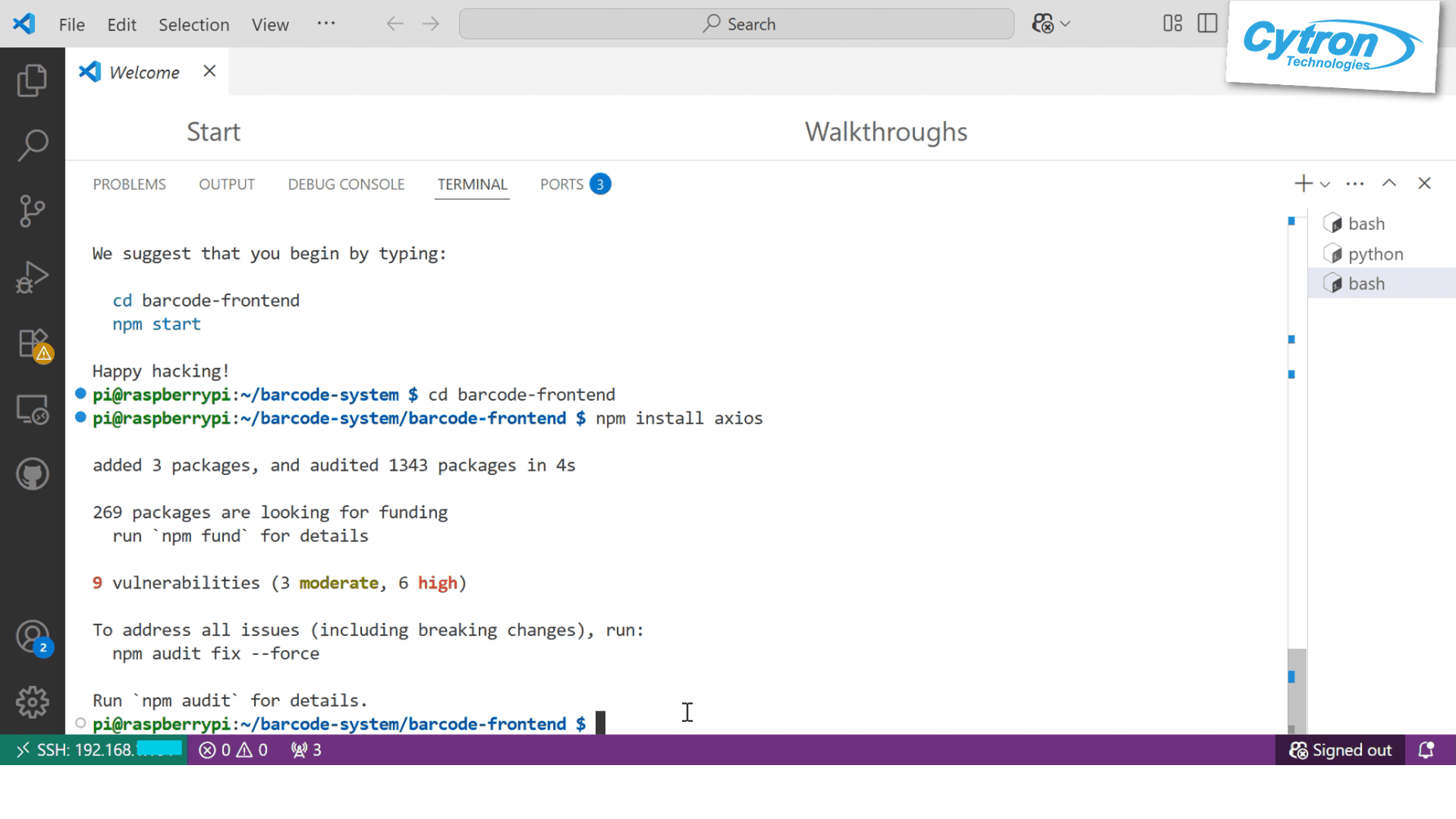 Raspberry Pi Barcode Scanner with Real-Time Frontend & Backend