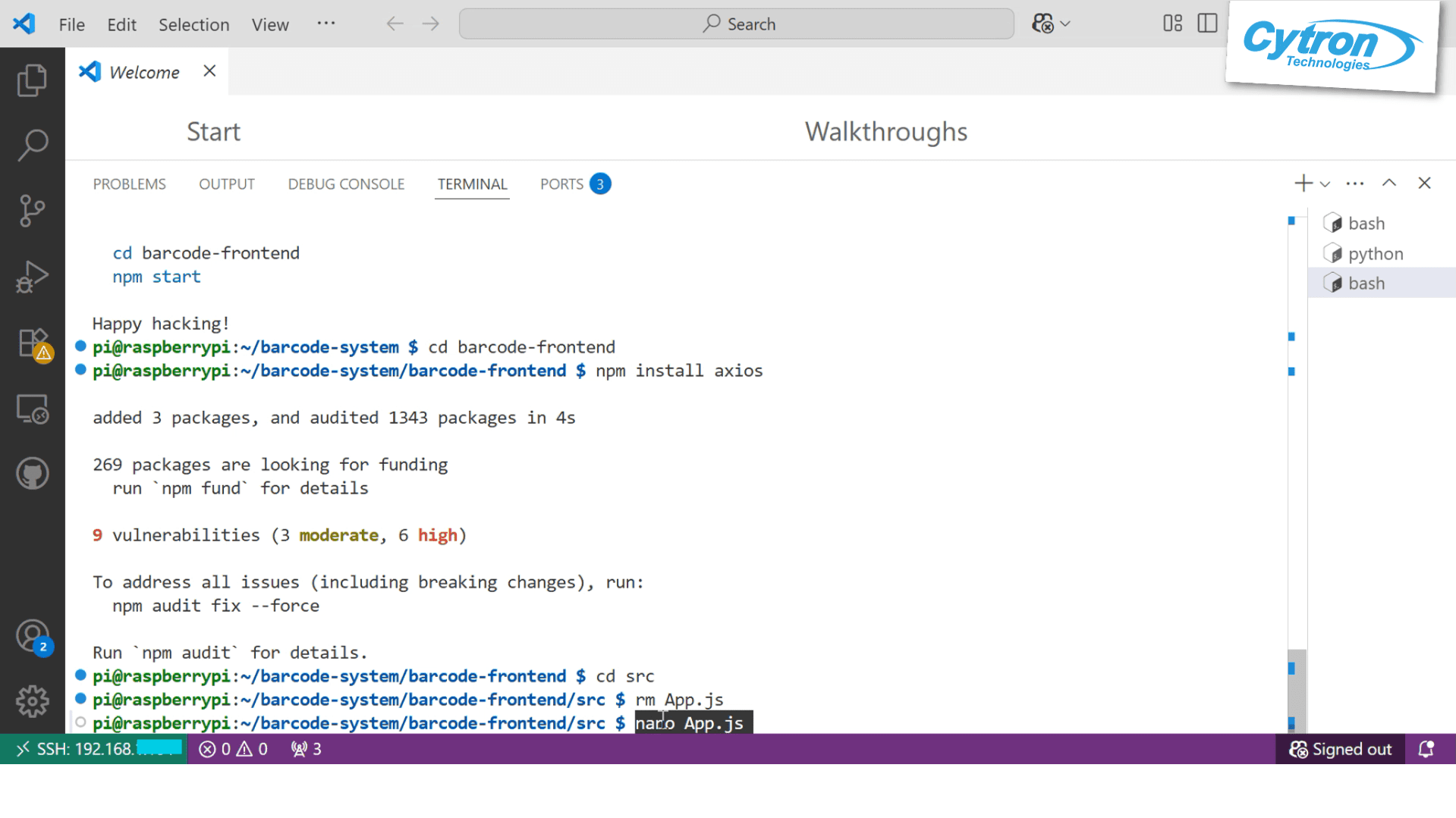 Raspberry Pi Barcode Scanner with Real-Time Frontend & Backend