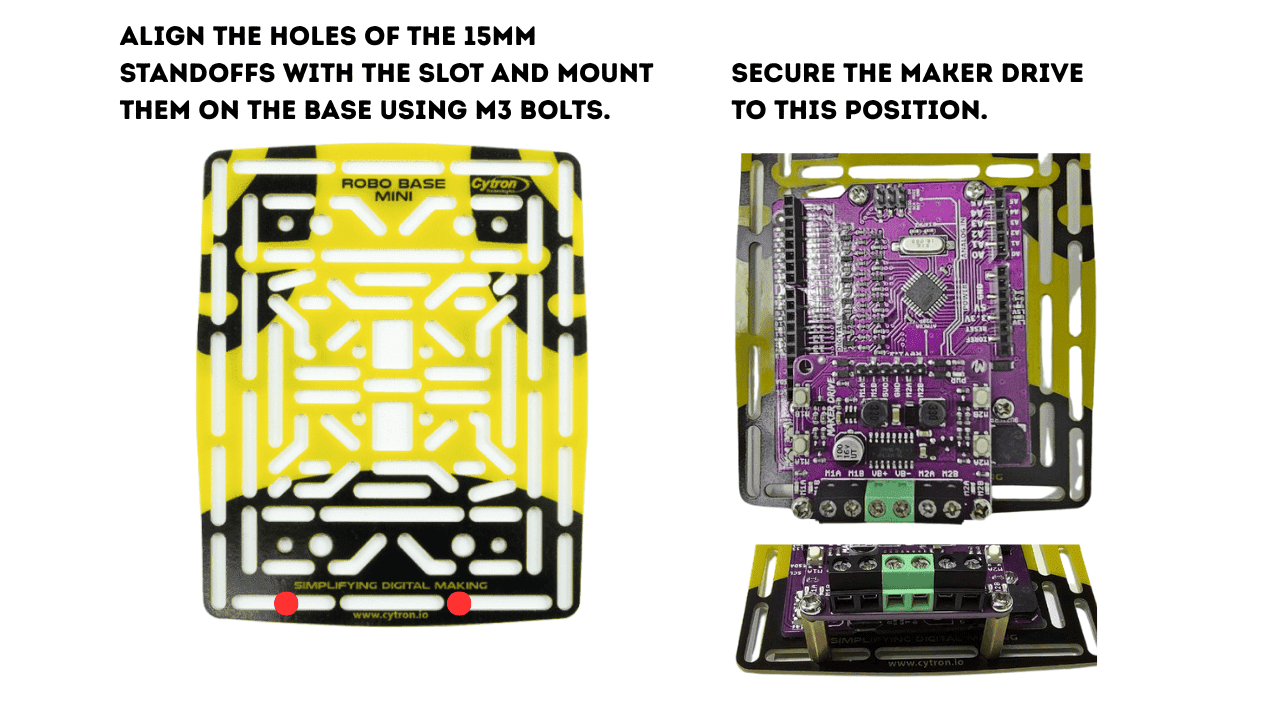 Robo Base Mini Line Following Robot with Maker UNO and Maker Drive