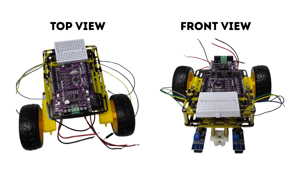 Robo Base Mini Line Following Robot with Maker UNO and Maker Drive